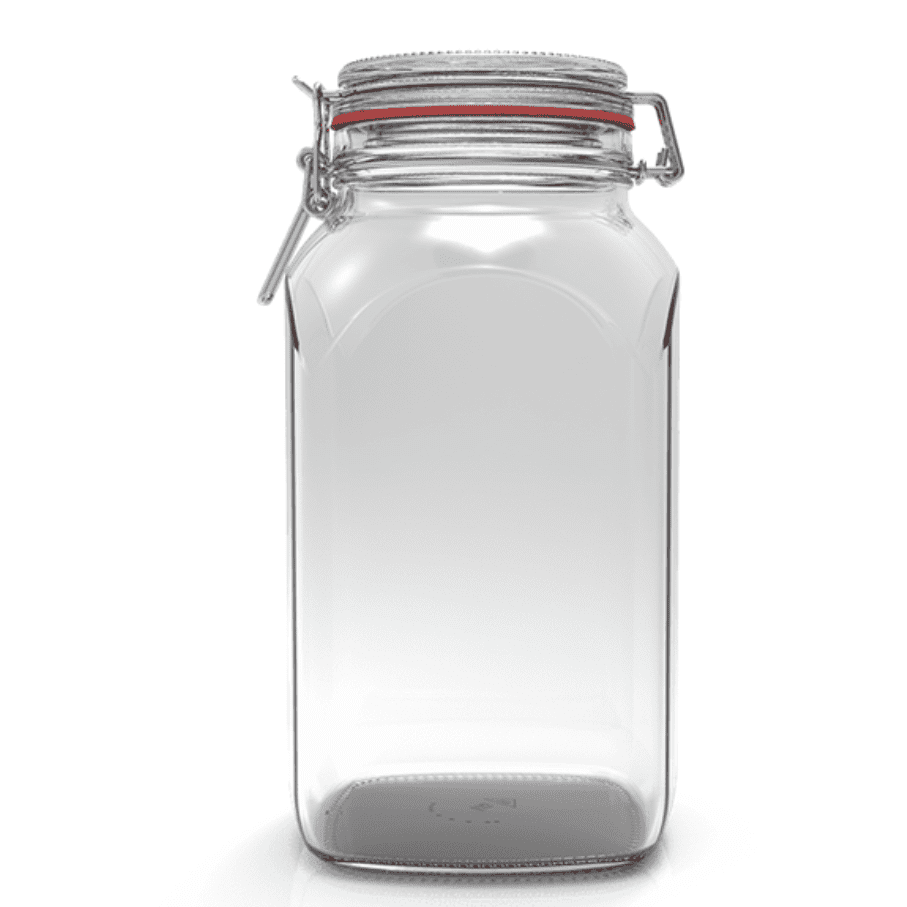 2590ml Square Kilnclip Jar | Extra-Large Airtight Glass Jar for Bulk ...