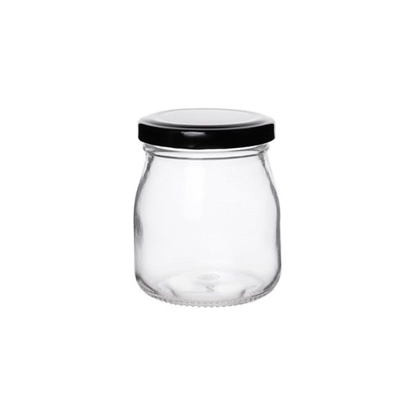 150ml Miniature Yoghurt/Milk Pot with Black Twist-Off Lid | Ideal for ...